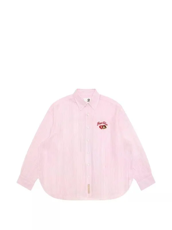 AAPE BY *A BATHING APE Embroidered Striped Shirt - Pink