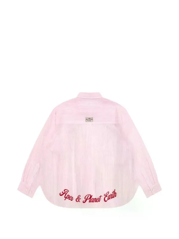 AAPE BY *A BATHING APE Embroidered Striped Shirt - Pink