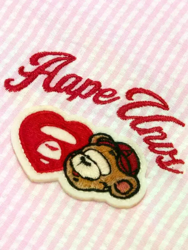 AAPE BY *A BATHING APE Embroidered Striped Shirt - Pink