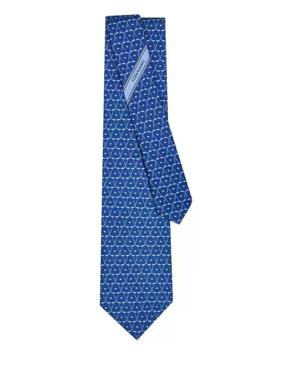 FERRAGAMO Hockey Print Silk Necktie