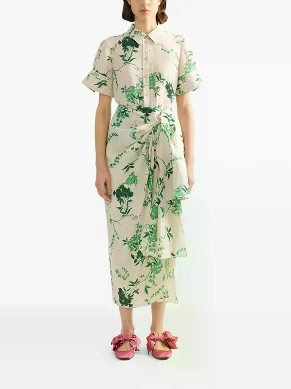 Erdem Knot-detail Midi Skirt