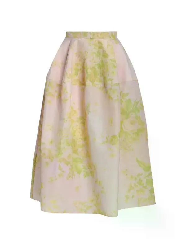 Erdem Floral-pattern Midi Skirt - Pink