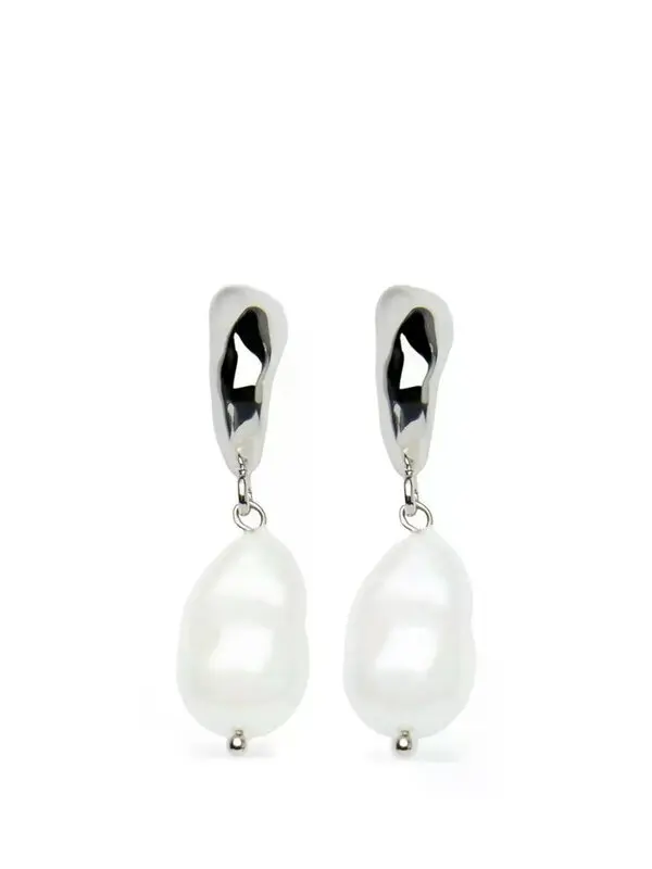 Erdem Pearl-embellished Drop Earrings - Silver
