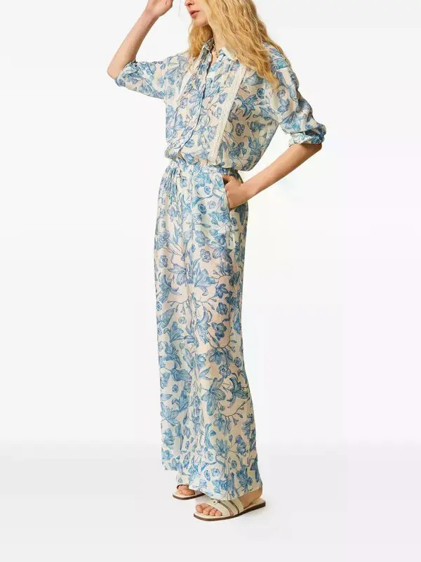 TWINSET Floral-print Palazzo Trousers