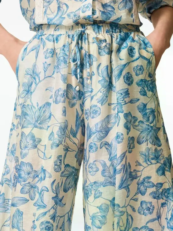 TWINSET Floral-print Palazzo Trousers
