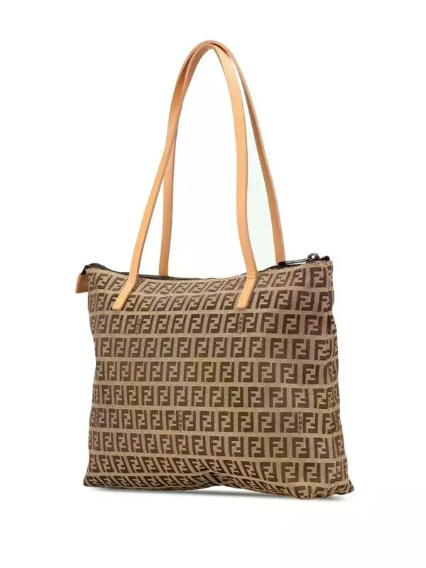 Fendi 2000-2010 Zucchino Canvas Tote Bag - Brown