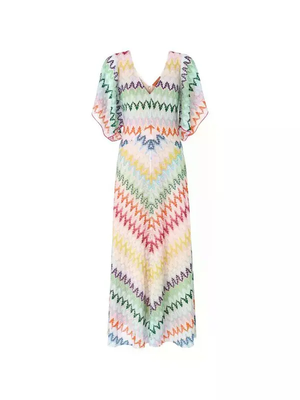 Missoni Maxi V-neck Dress - Neutrals