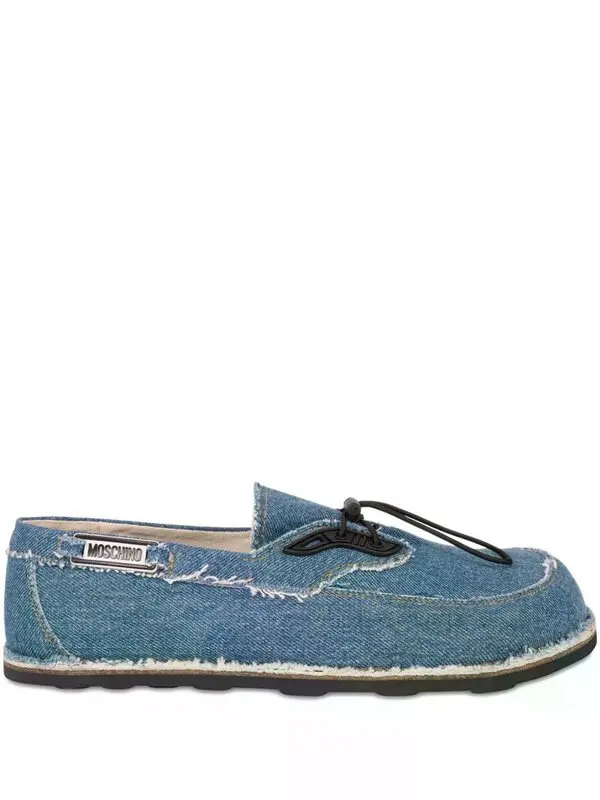 Moschino Denim Loafers With Drawstring Tie