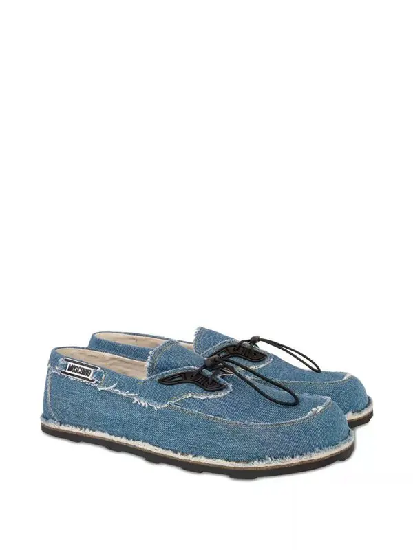 Moschino Denim Loafers With Drawstring Tie