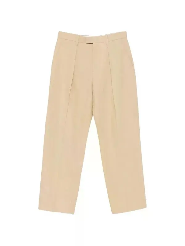 Sandro Wide Pleated Cotton-linen Trousers