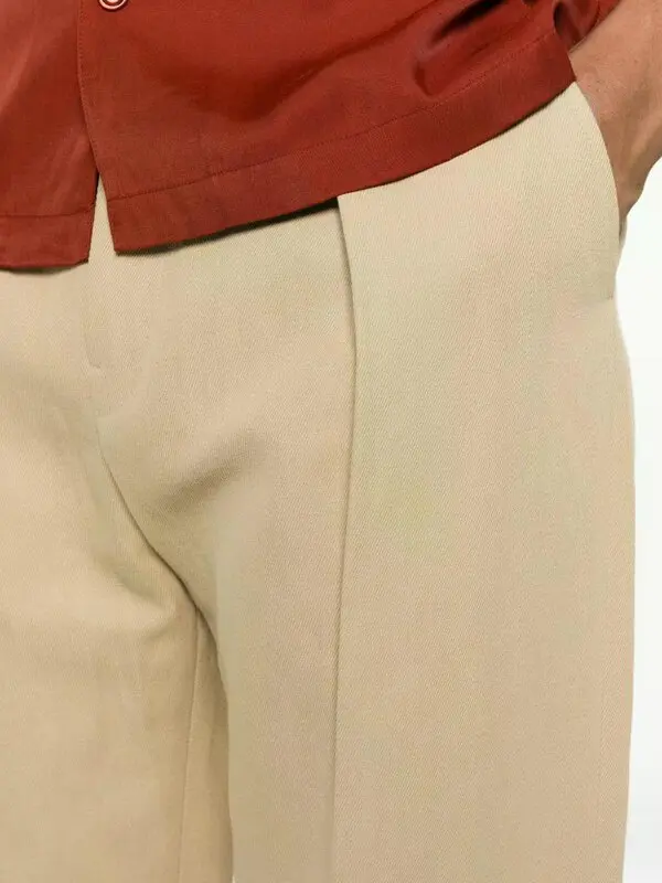 Sandro Wide Pleated Cotton-linen Trousers