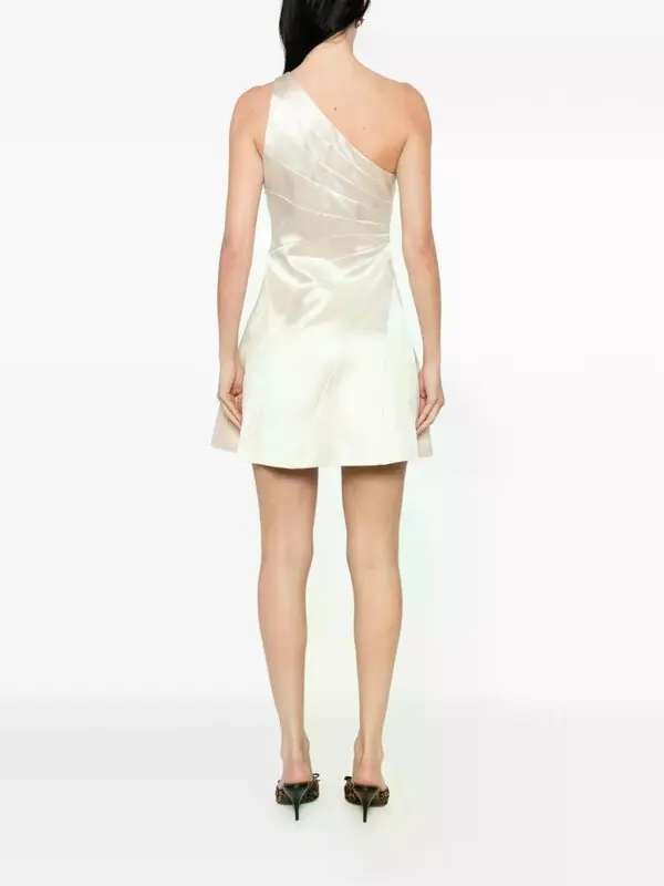 Sandro Sirene One-shoulder Ruched Mini Dress - Neutrals