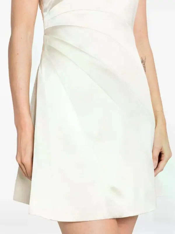 Sandro Sirene One-shoulder Ruched Mini Dress - Neutrals