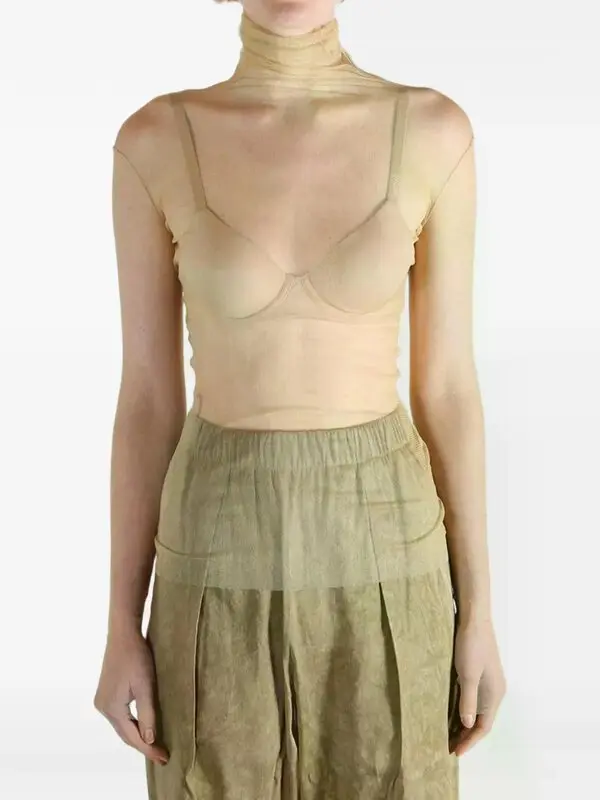 CORTANA Pleated Long-sleeve Top - Neutrals