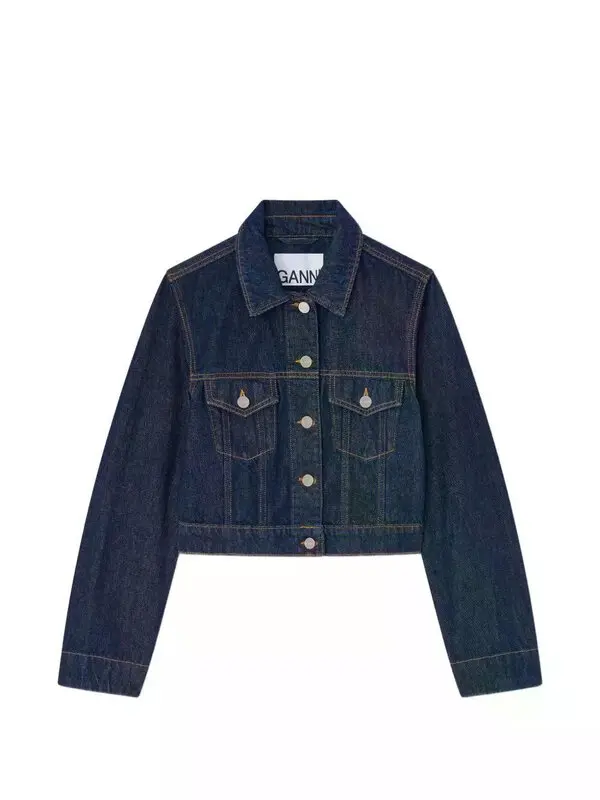 GANNI Flap-pocket Denim Jacket - Blue
