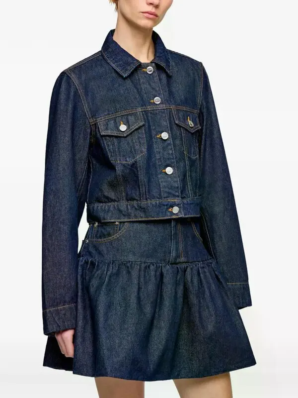GANNI Flap-pocket Denim Jacket - Blue
