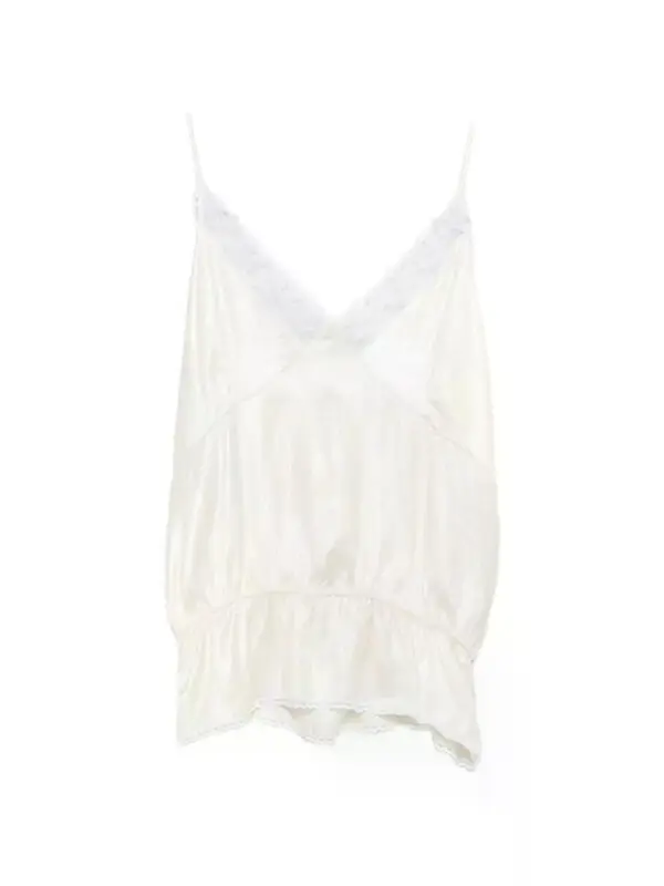 Magda Butrym Lace Ruffled Top - White