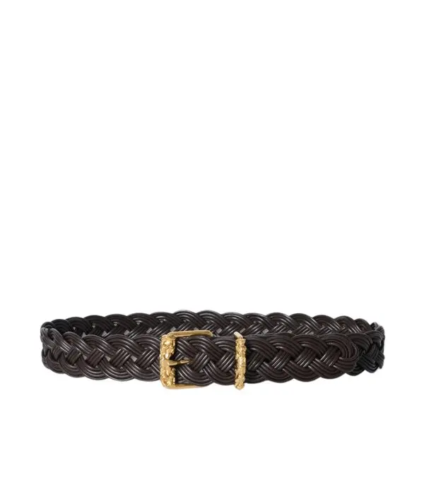 THE ROW Augustus Braided Belt - Dark Brown