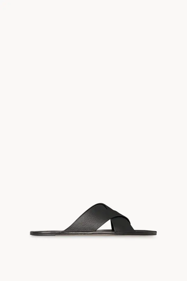 THE ROW Malick Cross Sandal - Black