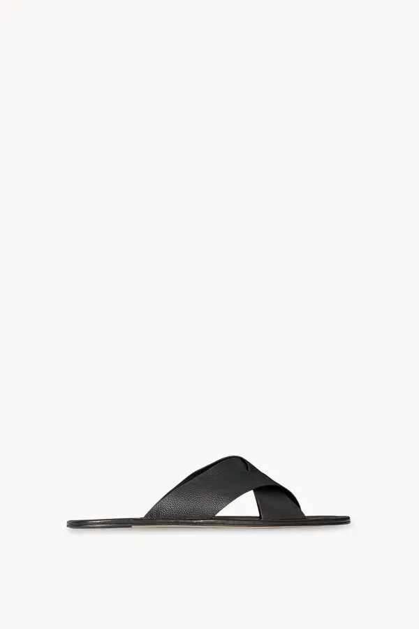 THE ROW Malick Cross Sandal - Black