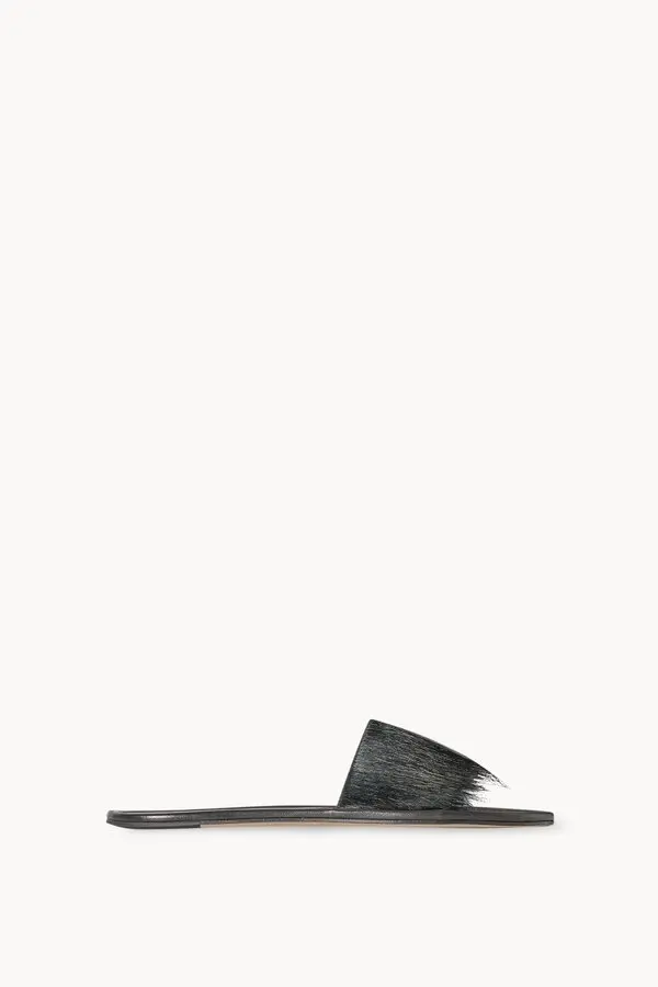 THE ROW Malick Fur Slides - Black