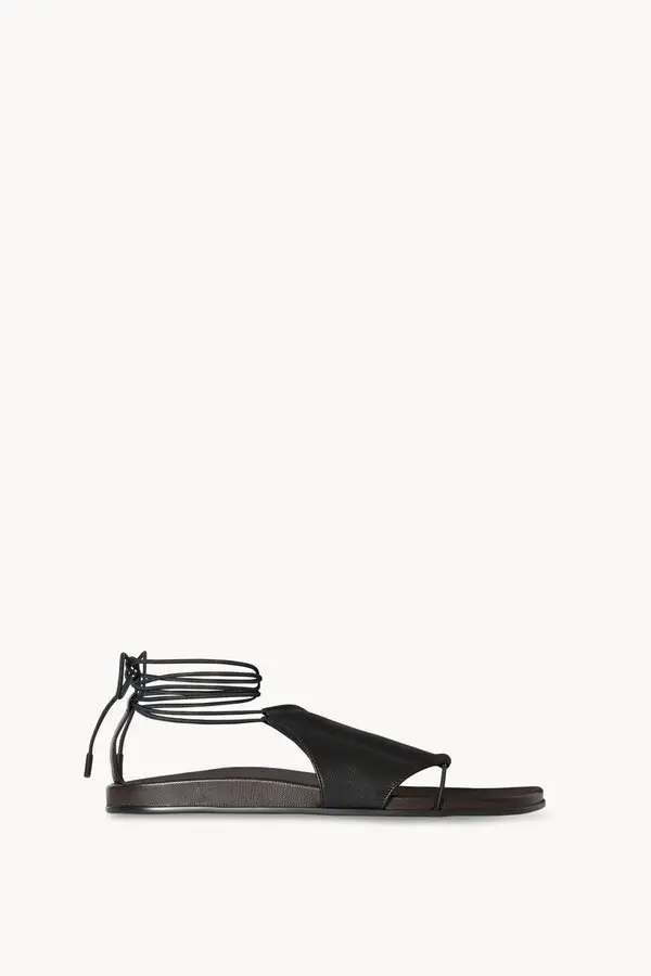 THE ROW Vivienne Lace Up Sandal - Black