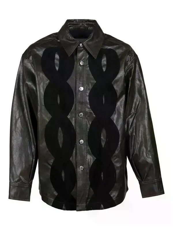 SONG FOR THE MUTE Appliqué Faux-leather Jacket
