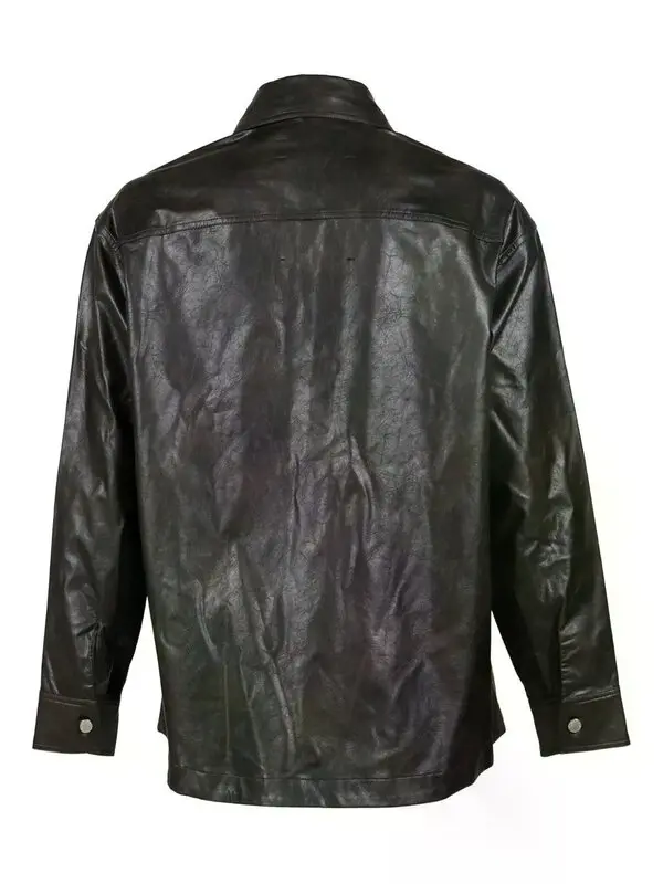 SONG FOR THE MUTE Appliqué Faux-leather Jacket