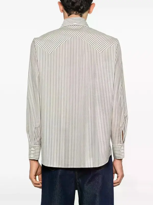 CARTER YOUNG Striped Western Shirt - Grey