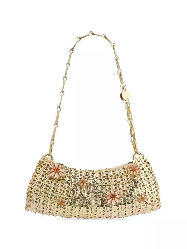 Rabanne 1969 Strass-flower Shoulder Bag - Gold