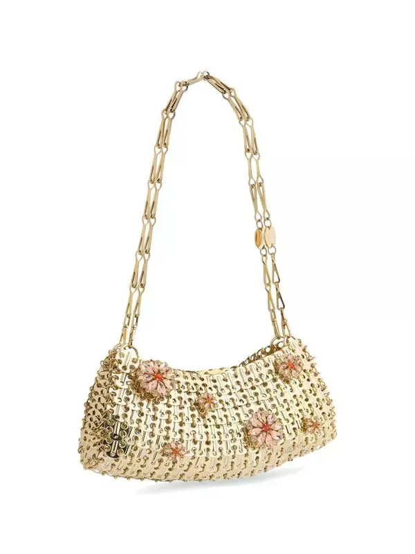 Rabanne 1969 Strass-flower Shoulder Bag - Gold