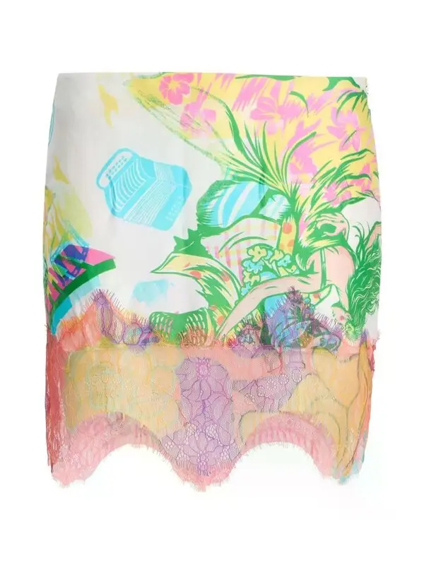 DONDE ESTEBAN Sonido Bestial Mini Skirt - White