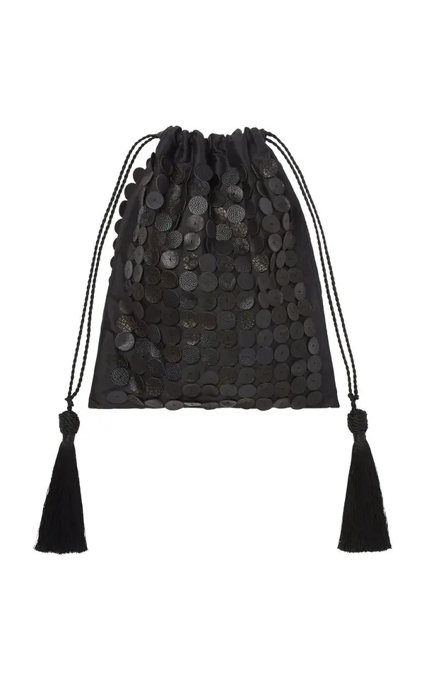 CONNER IVES Leather Paillette Bucket Bag