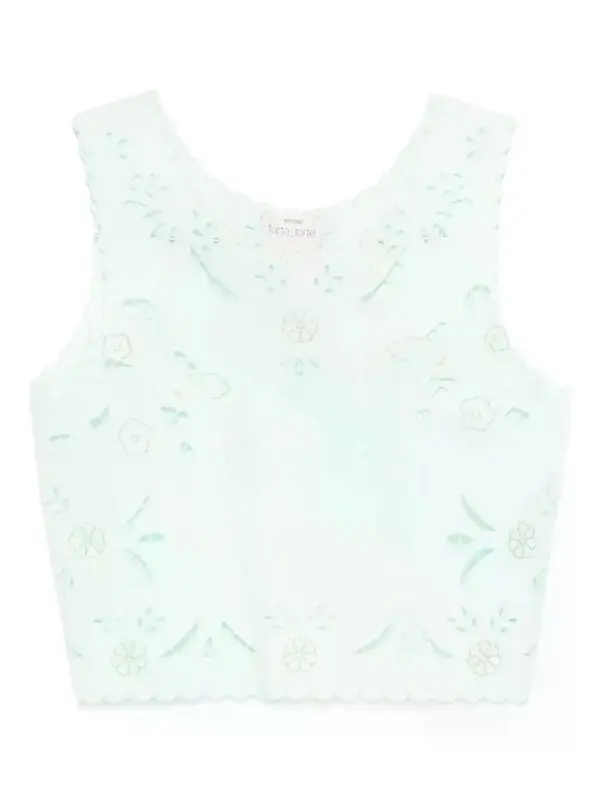 FORTE_FORTE Floral Scalloped Top