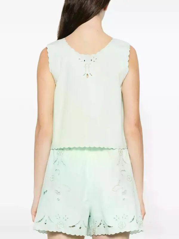 FORTE_FORTE Floral Scalloped Top