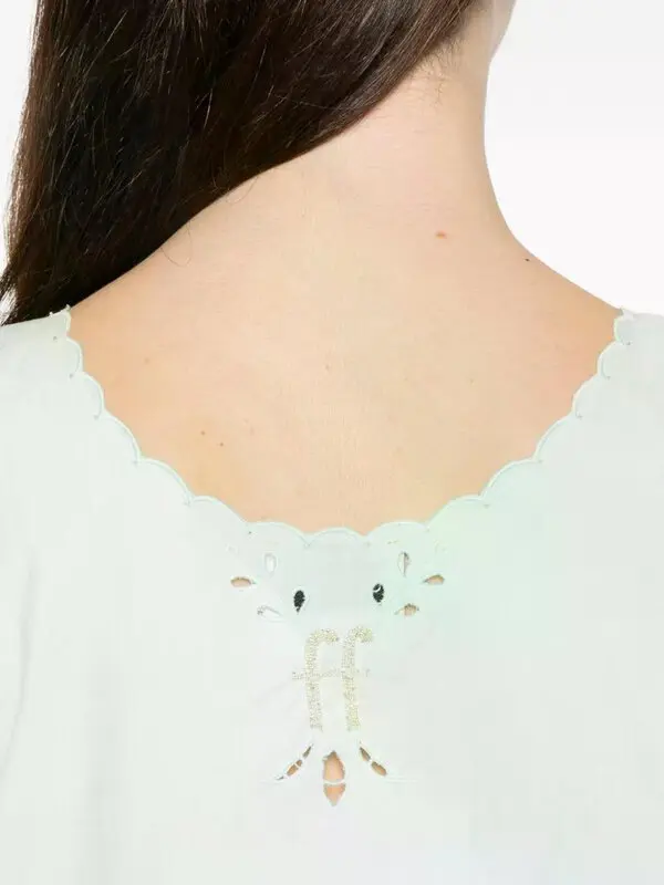 FORTE_FORTE Floral Scalloped Top