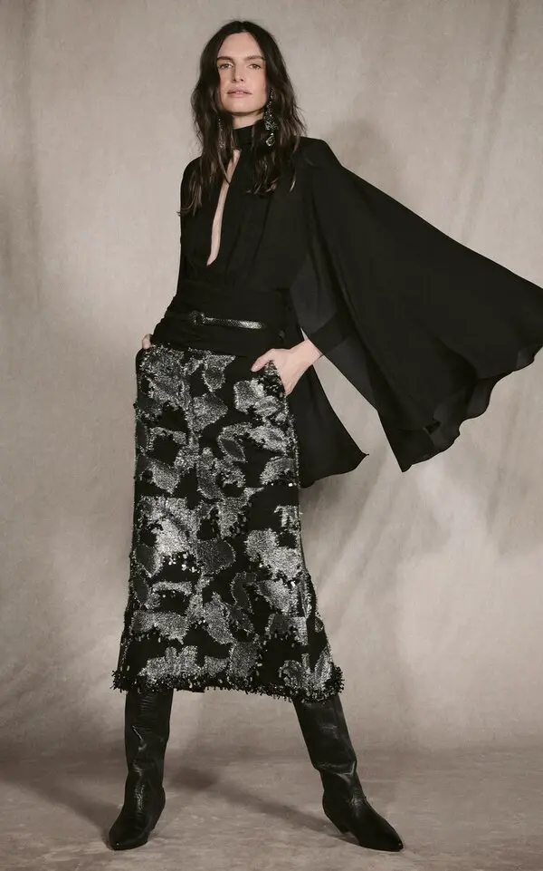 Johanna Ortiz Cape Silk Top