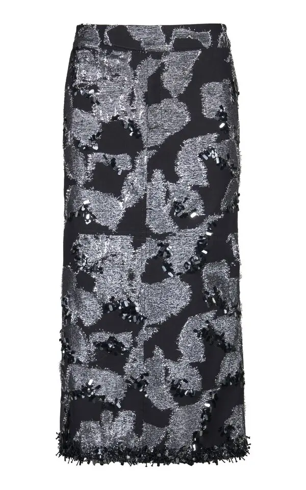 Johanna Ortiz Metallic Midi Skirt