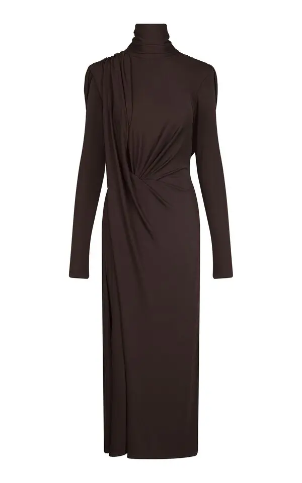 Johanna Ortiz Ruffled Midi Dress - Brown