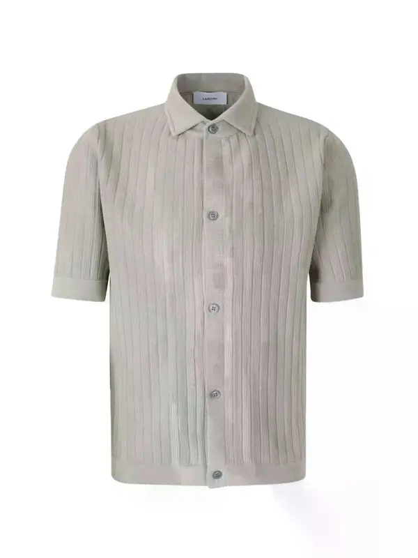LARDINI Buttoned Ribbed Shirt - Grey