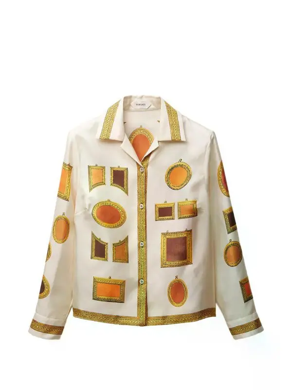 Versace Twill 'the Gallery' Print Long Sleeve Shirt