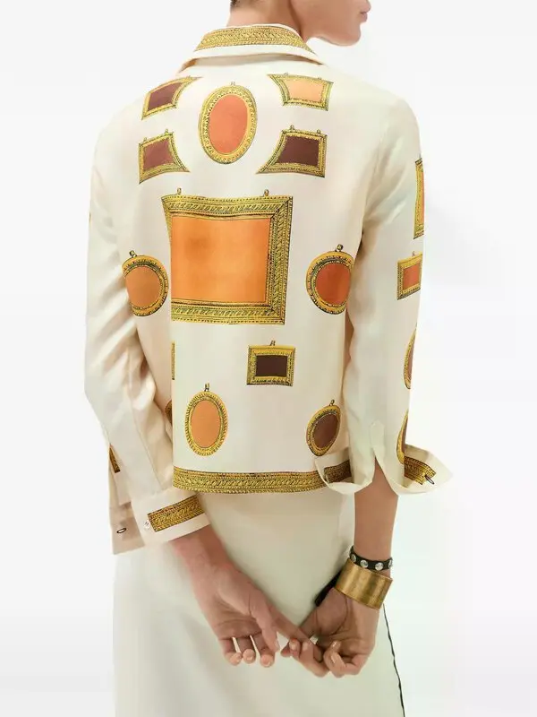 Versace Twill 'the Gallery' Print Long Sleeve Shirt