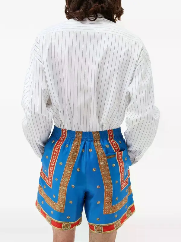 Versace Striped Cotton-poplin Loose Shirt - White