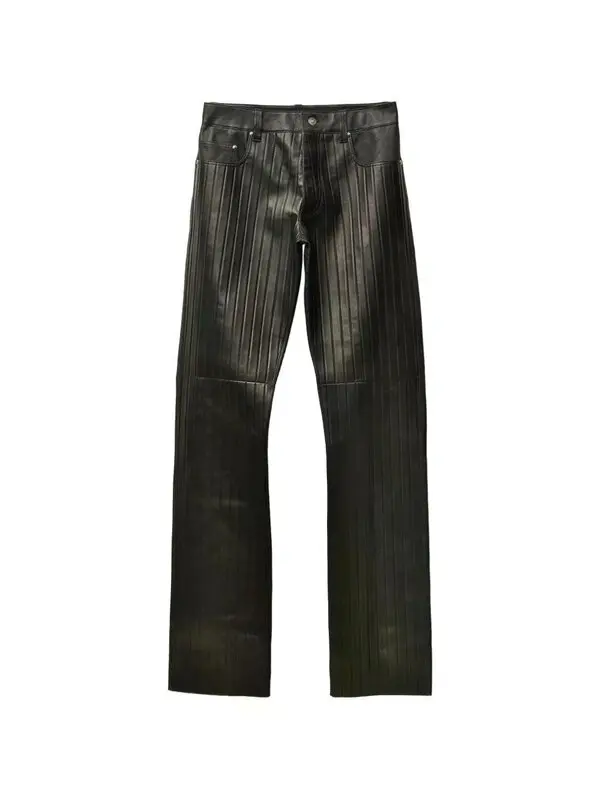Versace Embossed Leather Straight-leg Trousers