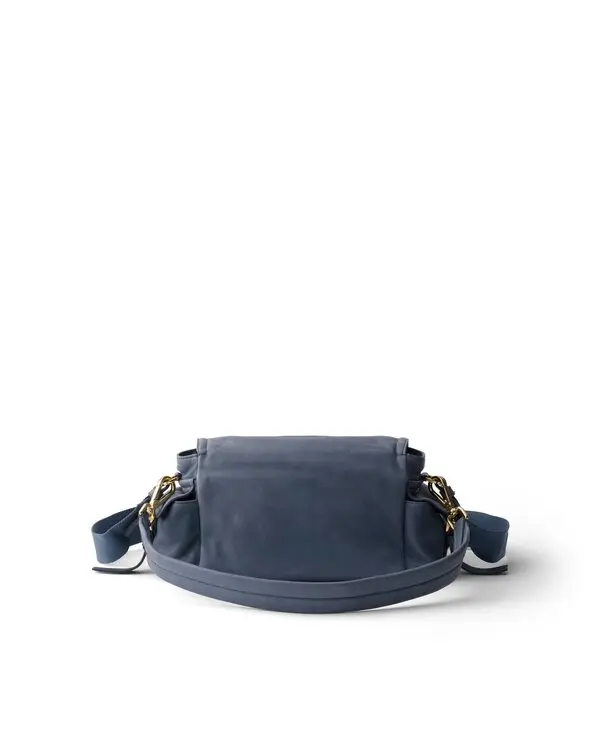 Prada Explore Medium Nappa Leather Shoulder Bag - Blue