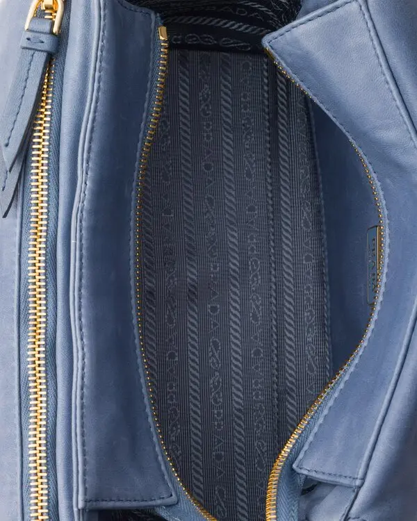 Prada Explore Medium Nappa Leather Shoulder Bag - Blue