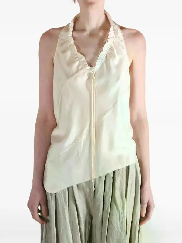 YEHUAFAN Ruffle Trim Top
