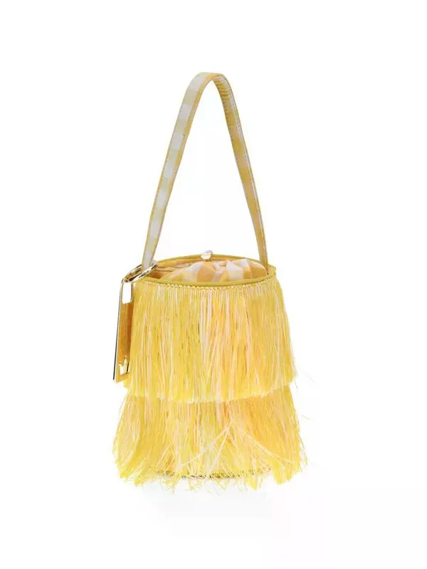 LA MILANESA Anemone Striped Fringed Tote Bag