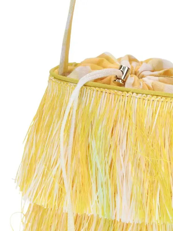 LA MILANESA Anemone Striped Fringed Tote Bag