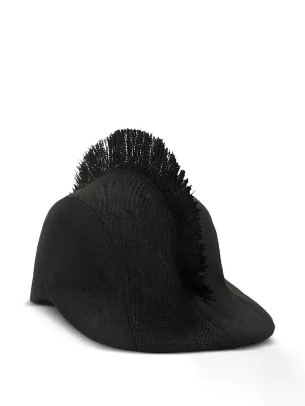 STEPHEN JONES Fringed Flat Brim Cap - Black